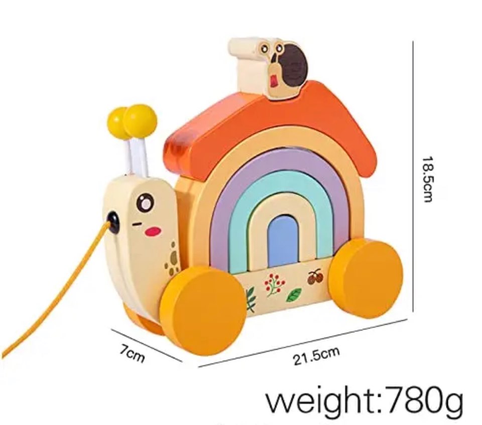 Wooden Snail tractor | Pull along toy | toddler activity - ToyArtsy
