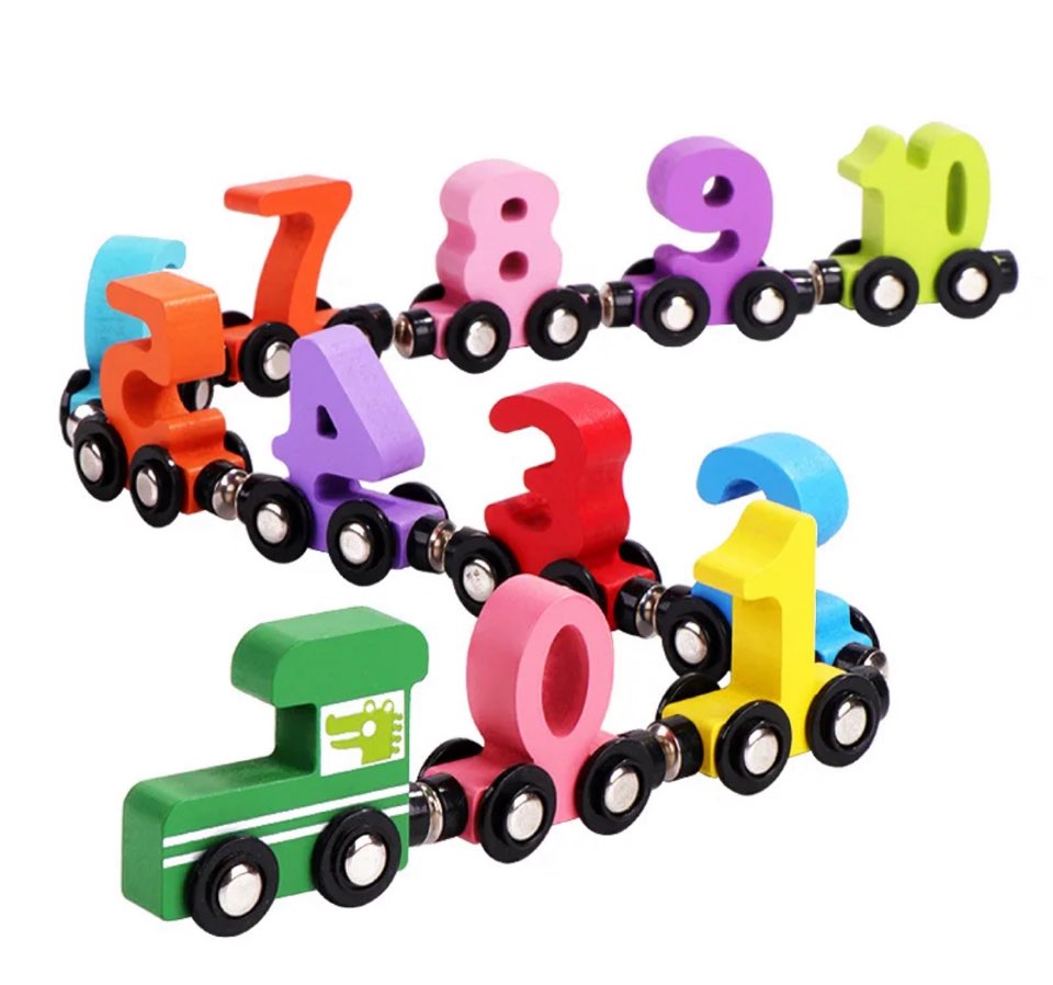 Wooden Digital Magnetic Numbers Train - Early Education Toy for Toddlers