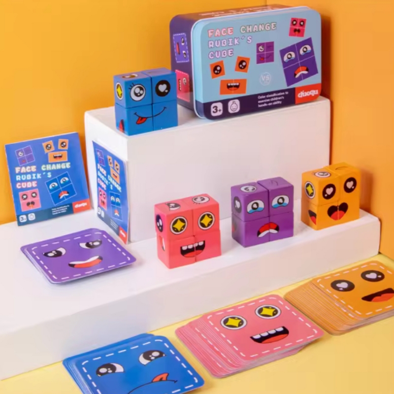 ToyArtsy Face Cube Puzzle in Tin Box | Durable Puzzle for All Ages