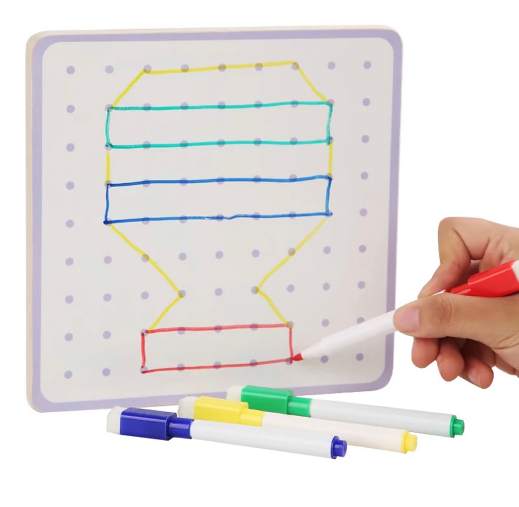 Wooden 3D Nail Drawing board | preschool learning at home - ToyArtsy