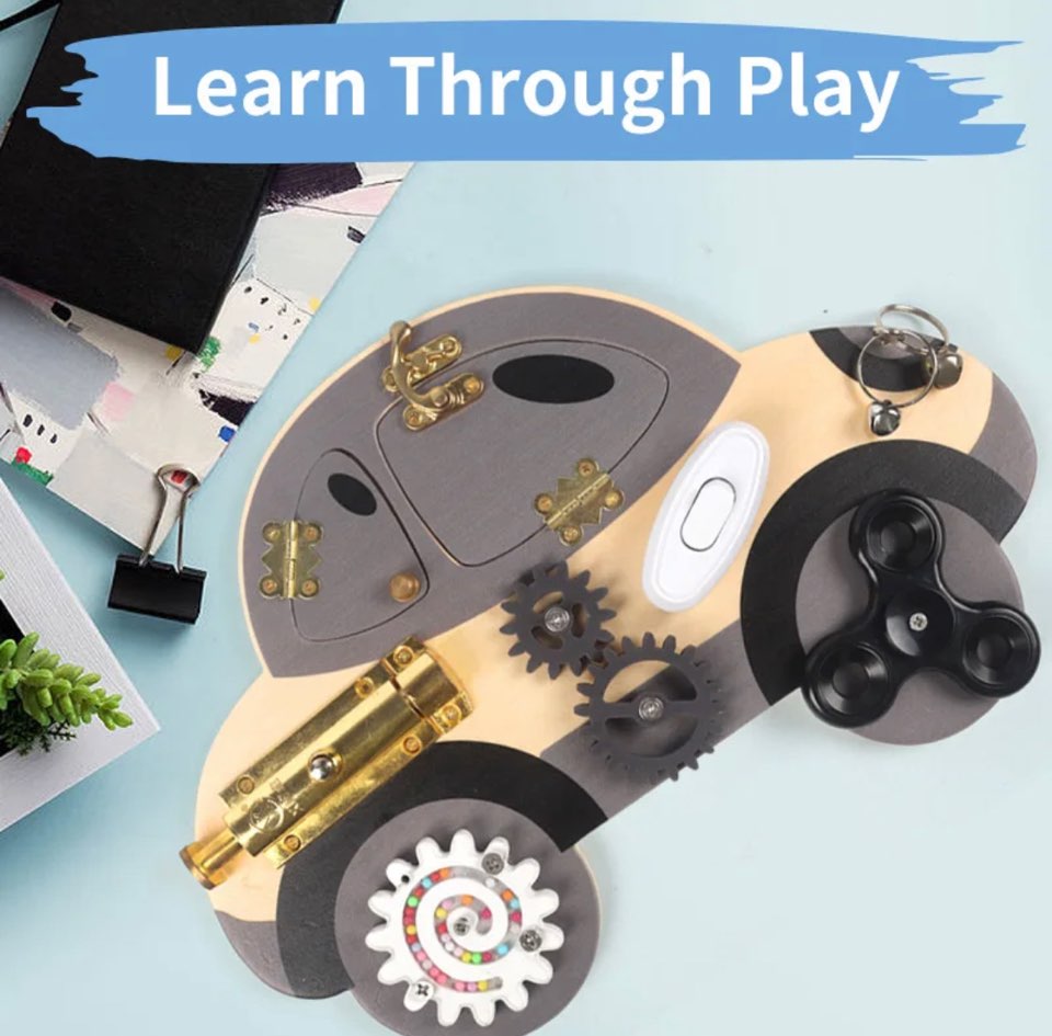 Wooden Car busy board | early education for kids developmental toys