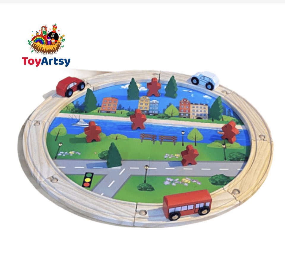 Wooden Circular orbit playset | Montessori toys for kids - ToyArtsy