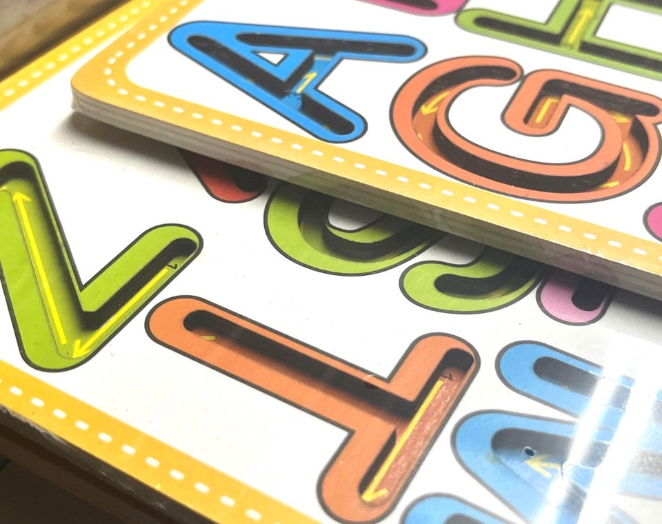 Wooden Capital alphabets, writing board, handwriting practice board ...