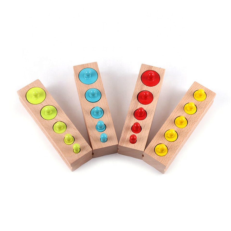 Wooden Montessori knobbed cylinder, cylinders, weight, dimensions ...