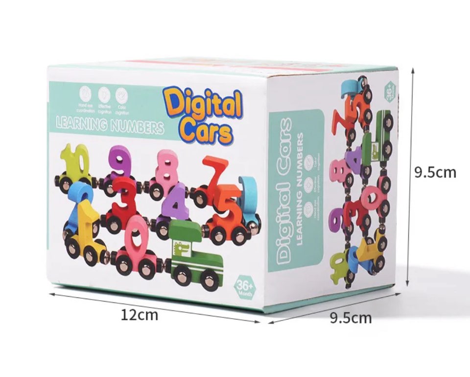 Wooden Digital Magnetic Numbers Train - Early Education Toy for Toddlers