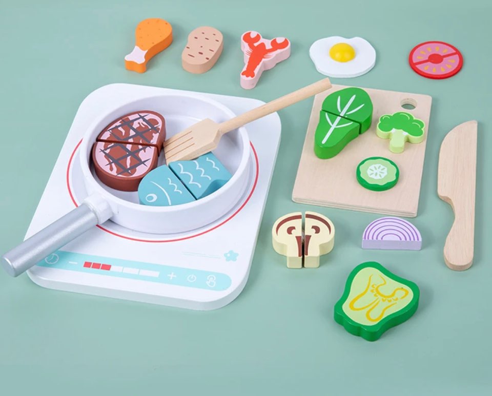 Wooden Induction Kitchen playset | imaginative play for kids- ToyArtsy