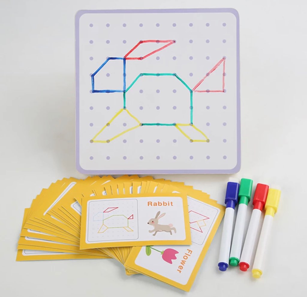 Wooden 3D Nail Drawing board | preschool learning at home - ToyArtsy