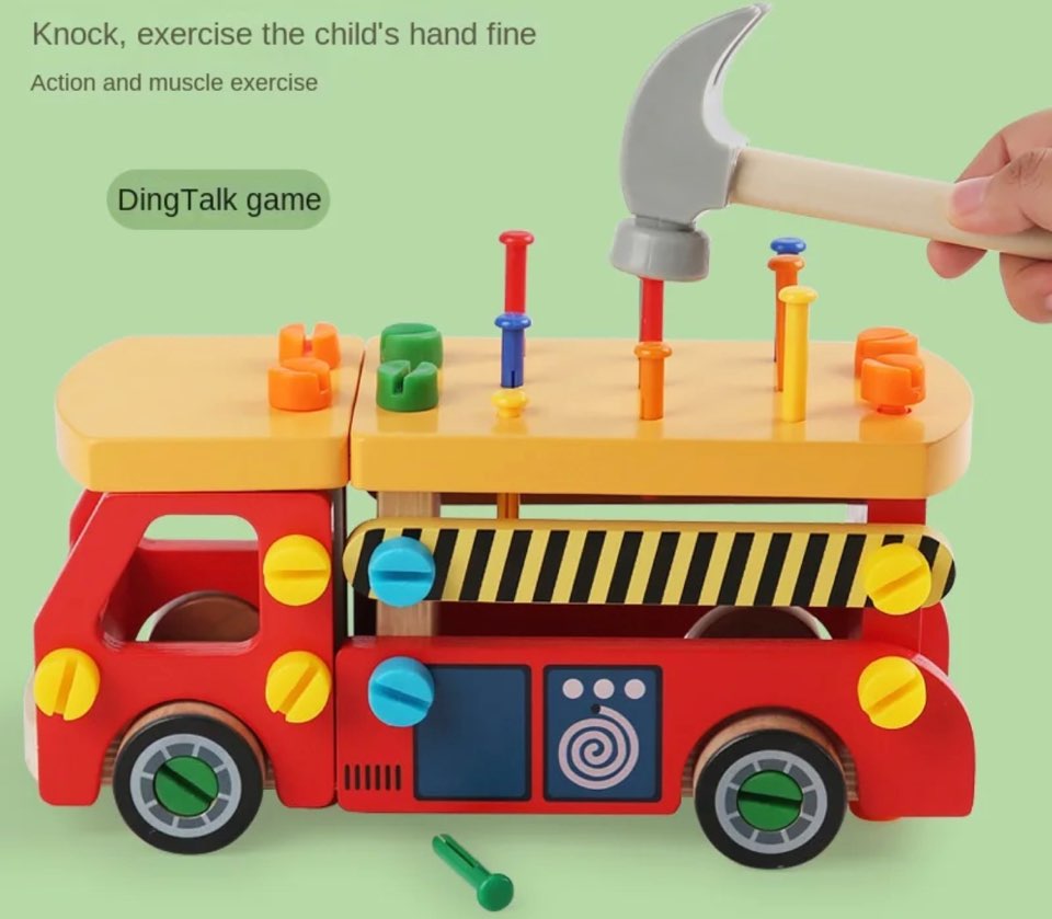 Wooden Multifunctional Assembly Screw car, Disassembly car, mechanical ...