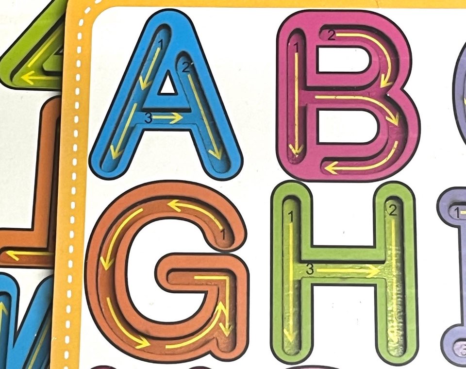 Wooden Capital alphabets, writing board, handwriting practice board ...