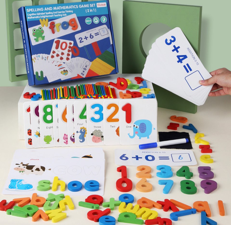 Wooden Spelling English and Maths game | learning toys kids - ToyArtsy