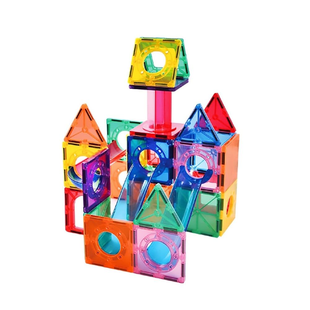 TOYARTSY Light Magnetic Blocks STEM Toy with Diamond Surface and Natural Colours 110 PCs