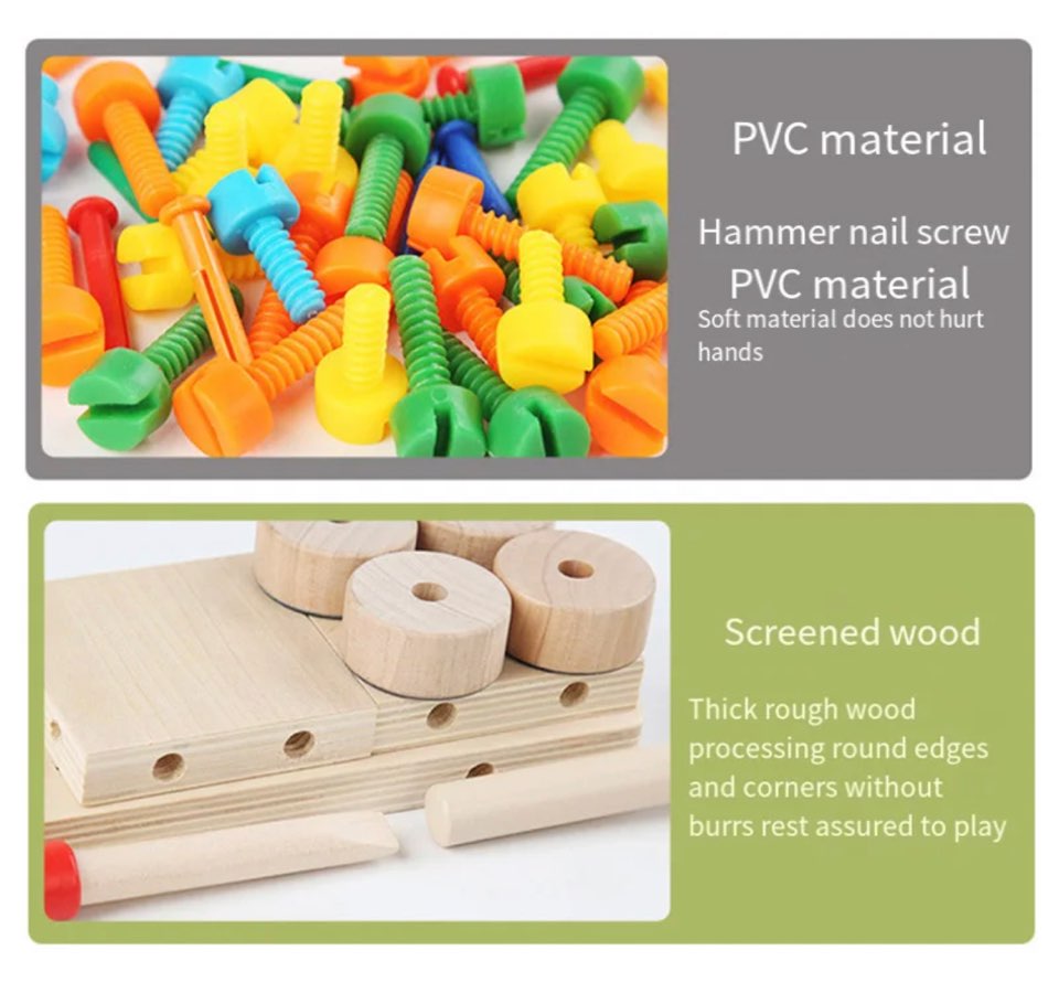 Wooden Multifunctional Assembly Screw car, Disassembly car, mechanical ...