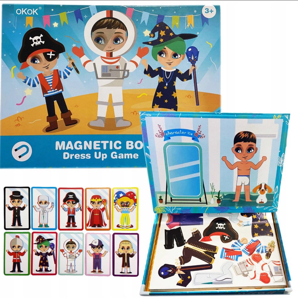 Magnetic puzzle book, Magnetic Dress up Boy, dress up toys, kids ...