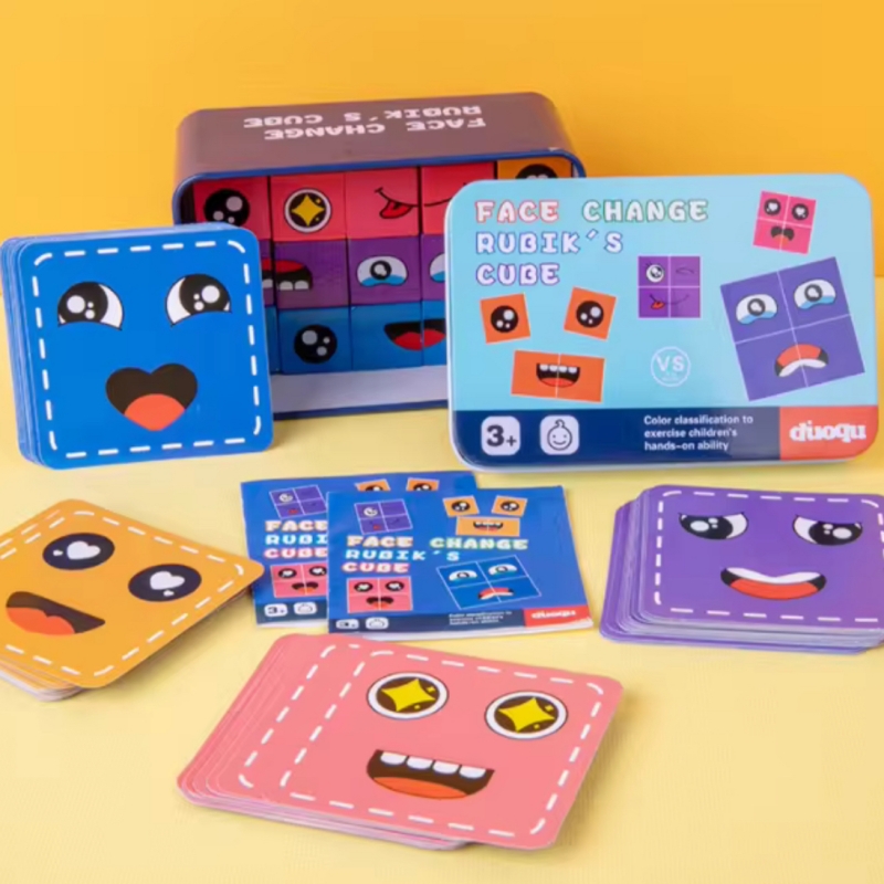 ToyArtsy Face Cube Puzzle in Tin Box | Durable Puzzle for All Ages
