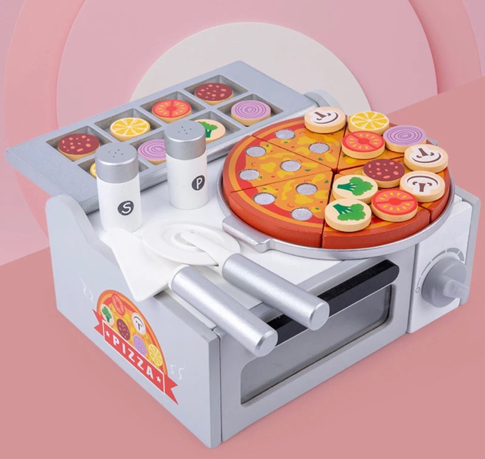 Wooden Pizza oven, Kitchen playset, kids role play toyset, imaginative ...