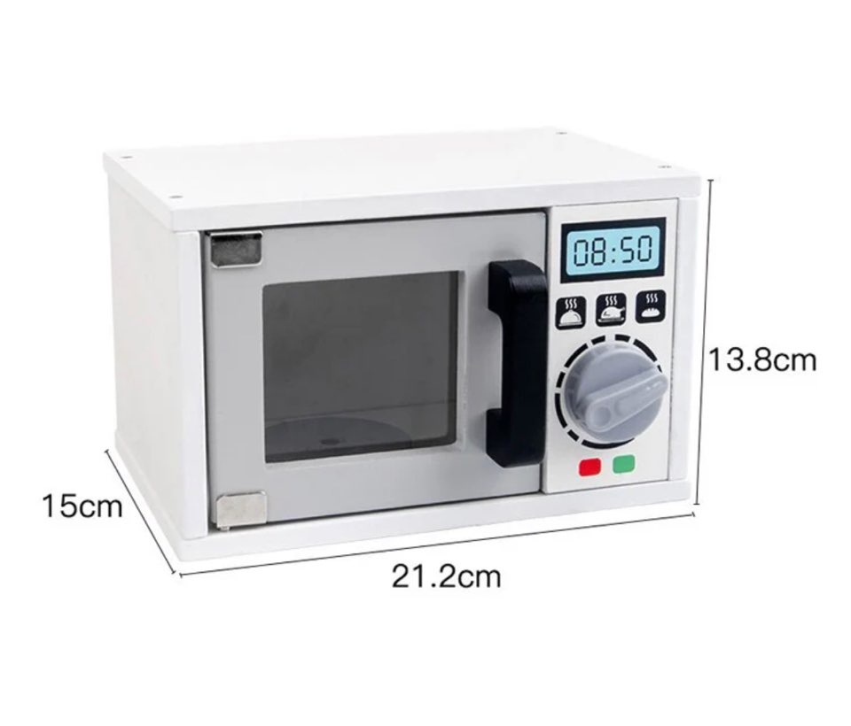 Wooden Microwave oven, kitchen role play toys, pretend play kitchen ...