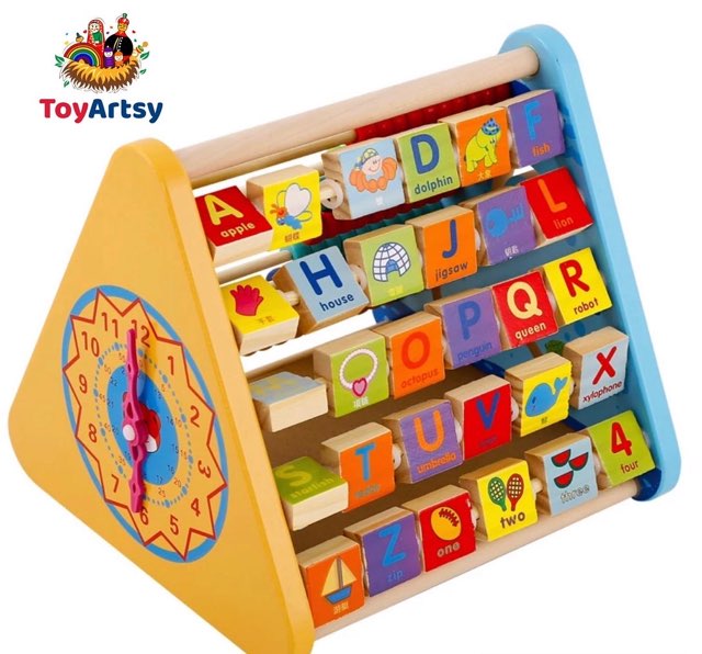 Wooden Five Side Learning Activity center, Preschool toys, Educational ...
