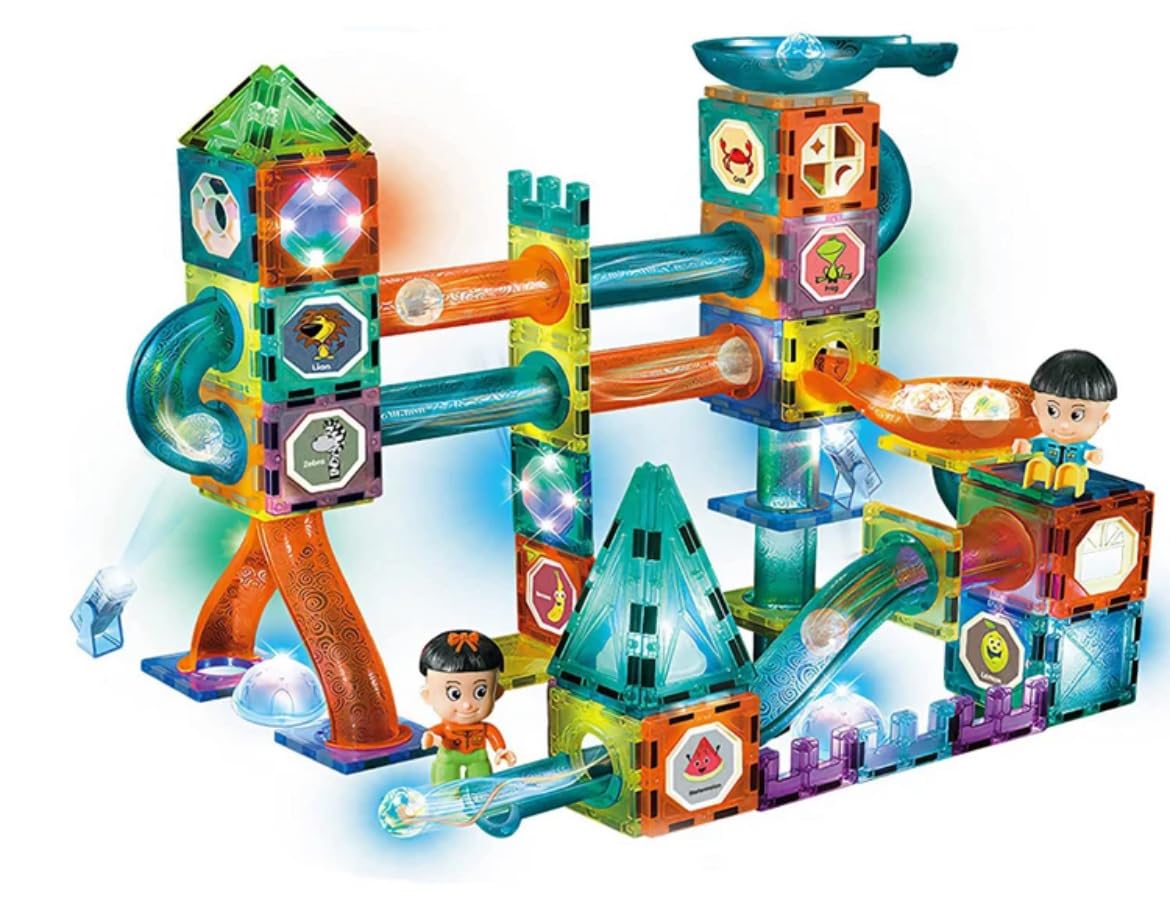 TOYARTSY Light Magnetic Blocks STEM Toy with Diamond Surface and Natural Colours 150 PCs