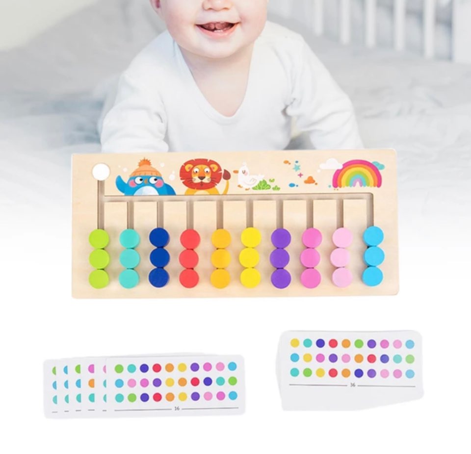Wooden Mobile 10 Color match puzzle | activity toys - ToyArtsy