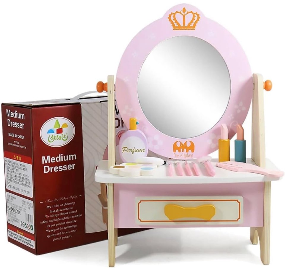 Wooden Medium Dresser Playset for Kids - Pretend Play Toy for Stylish ...