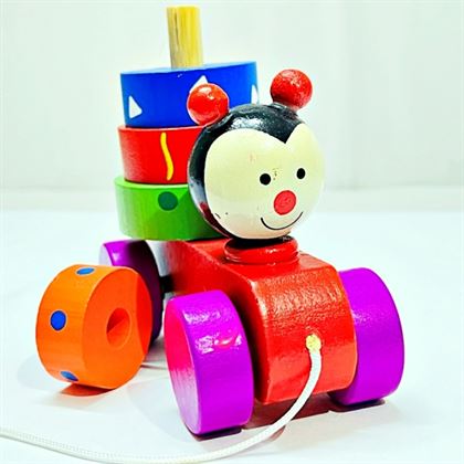 Wooden Stacking Ringset Pull toy, Pull Toy, Pull along toys - Lady Bug ...