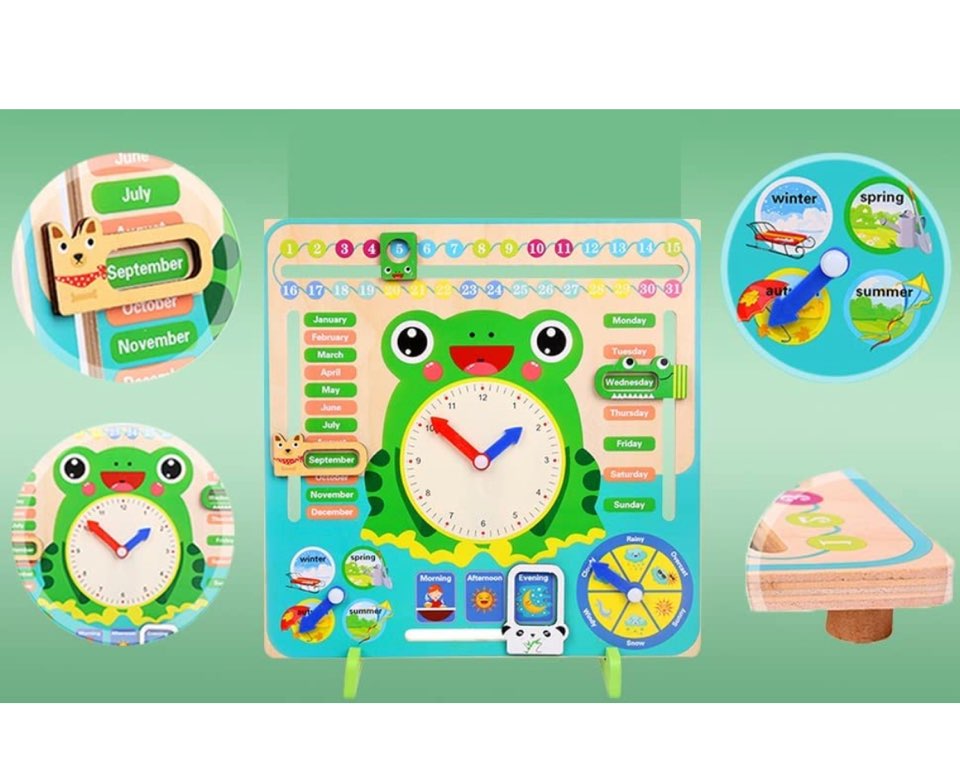 Wooden Calendar clock board | Teaching and Preschool toys | ToyArtsy