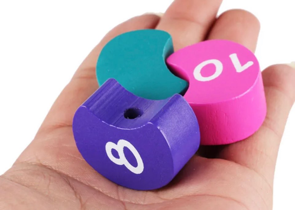 Wooden Number beads lacing toy | preschool activity Puzzle for kids