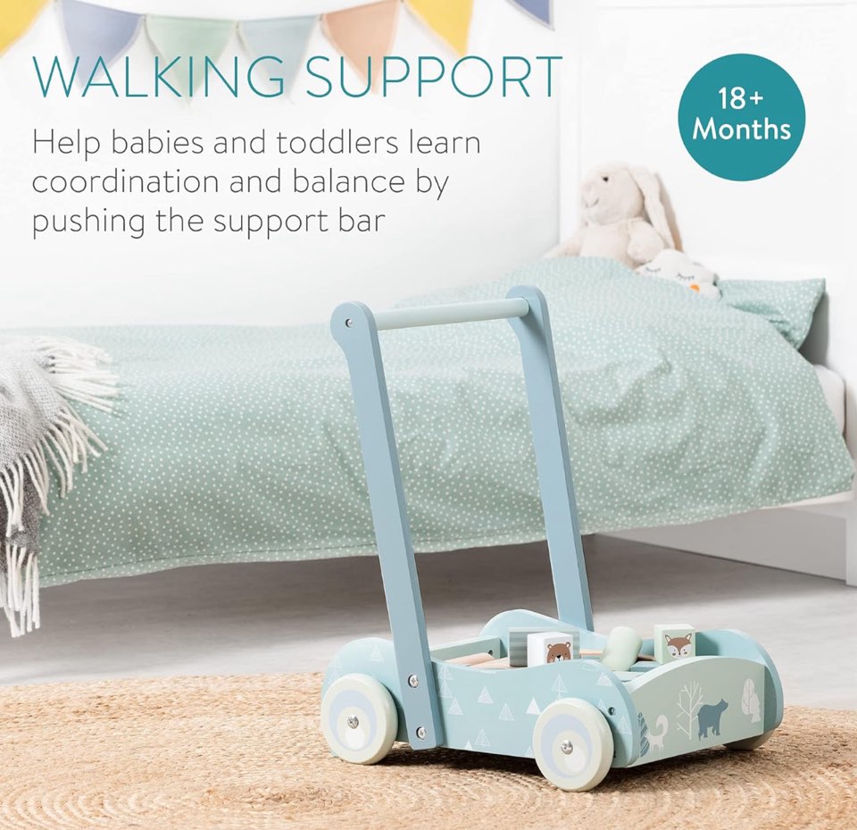 Premium Toddler Activity Walker with Stacking Blocks | Safe and ...